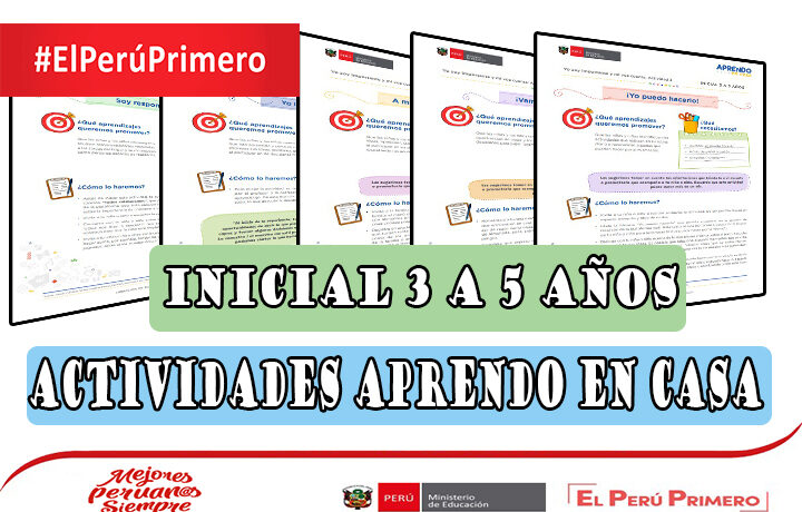 Actividades Aprendo en Casa - Inicial 3 a 5 Años - Tus Materiales Docente