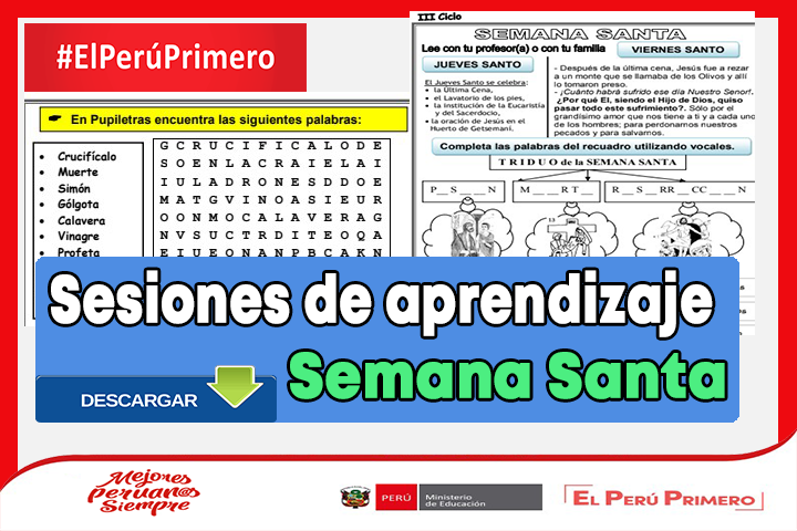 Sesiones de aprendizaje por semana santa - Tus Materiales Docente